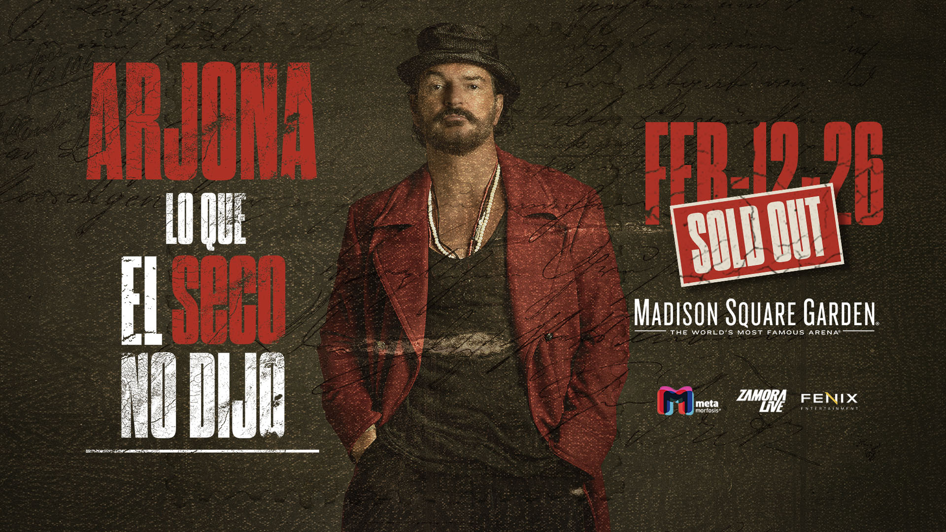 Arjona Lo Que El SECO No Dijo TOUR 2026